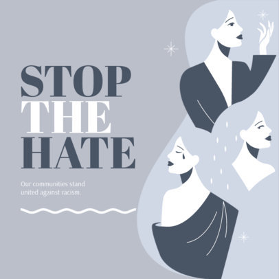Placeit - Illustrated Instagram Post Generator With an Anti-Racism Quote