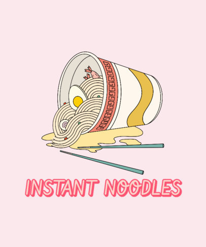 Placeit - T-Shirt Design Creator with an Instant Ramen Graphic