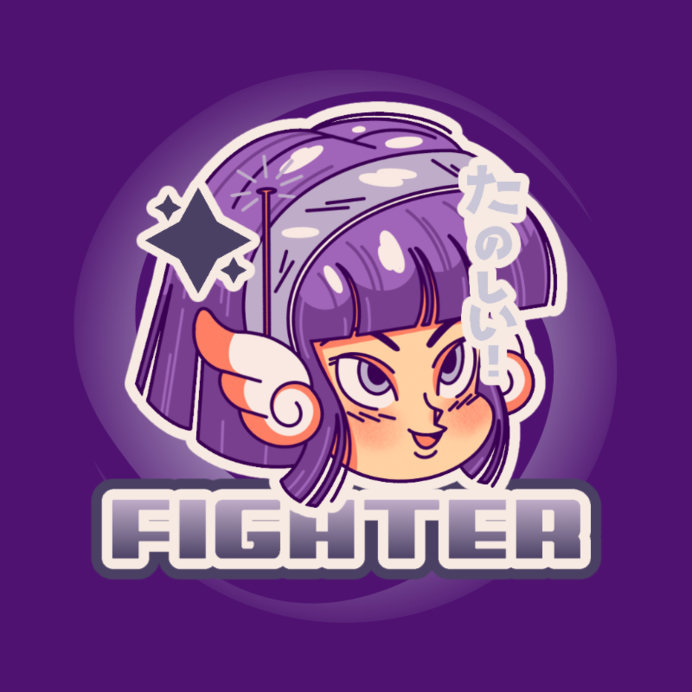 Placeit - Feisty Logo Template Featuring a Heroine Inspired by Dragon Ball