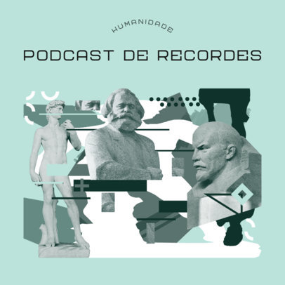 Placeit - Podcast Cover Maker for History Shows Featuring Surreal Collages