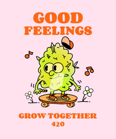 Placeit - T-Shirt Design Template Featuring Acid Cartoons