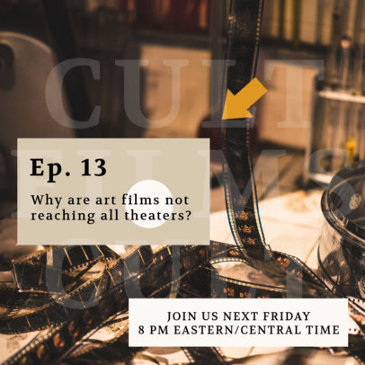 Placeit - Instagram Post Maker Promoting a Podcast Episode About Film