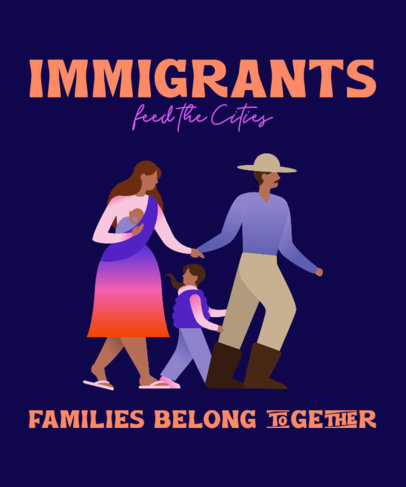 Placeit - Immigration-Themed T-Shirt Design Generator with a Family ...