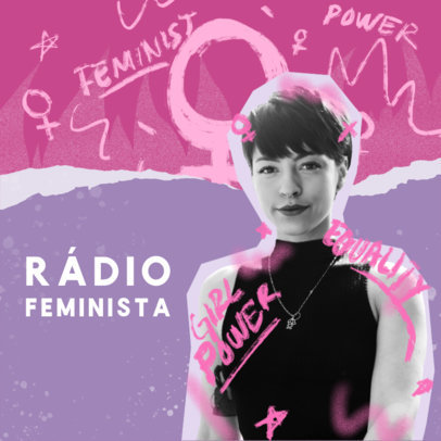 Placeit - Podcast Cover Design Template Featuring a Feminist Theme and ...