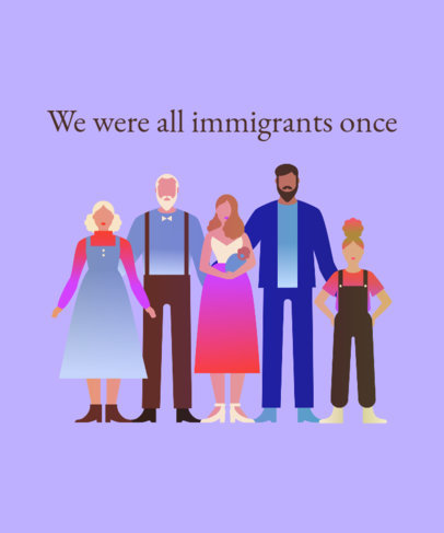 Placeit - Immigration-Themed T-Shirt Design Generator with a Family ...