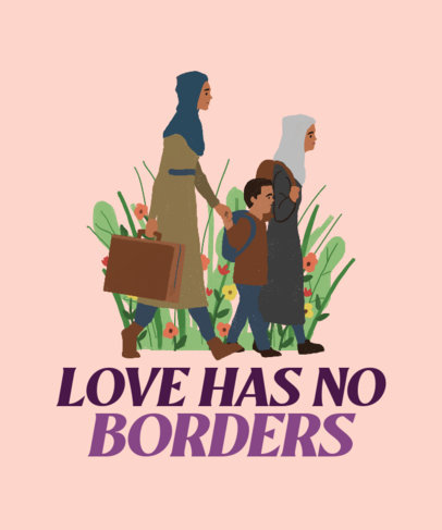 Placeit - T-Shirt Design Creator Featuring Illustrated Immigrants