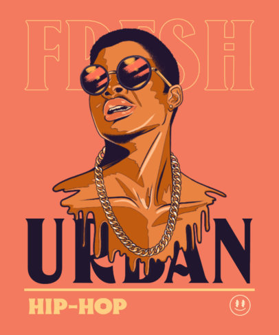 Placeit - T-Shirt Design Creator With a Trippy Illustration of a Rapper