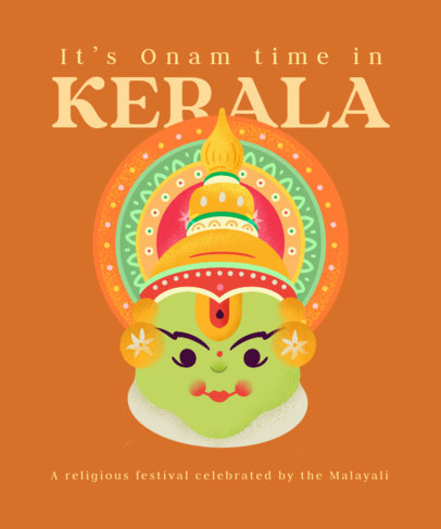 Placeit - Onam Festival-Themed T-Shirt Design Template Featuring an ...