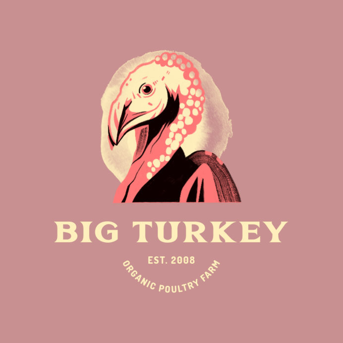 Placeit - Organic Poultry Farm Logo Creator with a Turkey Graphic