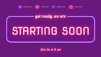 Placeit - Starting Soon Screen Design Maker Featuring Neon Graphics