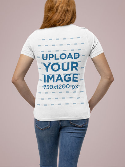 Placeit - Back-View Mockup of a Bella Canvas Crop Top Tee Laid over a ...