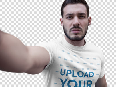 Placeit - Transparent Buff Man Wearing a T-Shirt Mockup While Lying ...