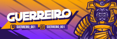 Placeit - Twitter Header Creator Featuring a Gaming Theme and a Samurai