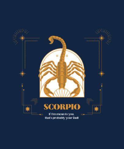 Placeit - Illustrated Astrology T-Shirt Design Template for Scorpio