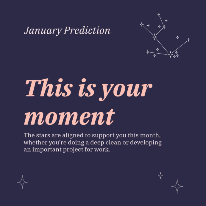 Placeit - Horoscope-Themed Instagram Post Design Template Featuring a ...