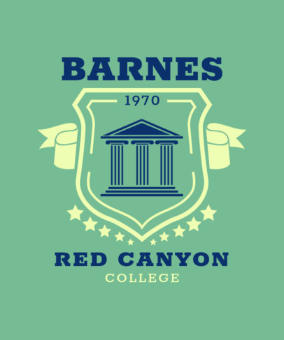 Placeit - Varsity-Style T-Shirt Design Template with School Shield Graphics