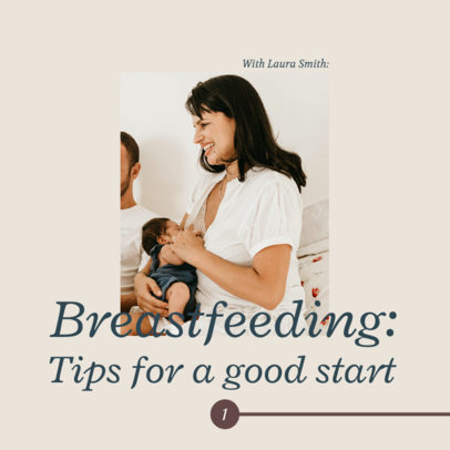 Placeit - Instagram Post Design Template With Breastfeeding Information ...