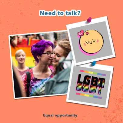 Placeit - Instagram Post Template with LGBTQ Supportive Messages