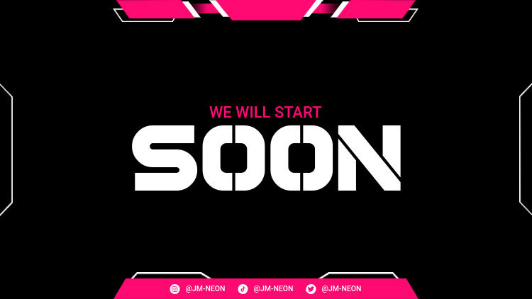 Placeit - Futuristic Twitch Starting Soon Screen Creator with a Neon Theme