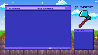 Placeit - Minecraft-Inspired Twitch Overlay Design Template With a Cat Icon