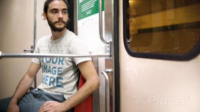 Placeit - Young Man With a Cigarette Wearing a Round Neck T-Shirt ...