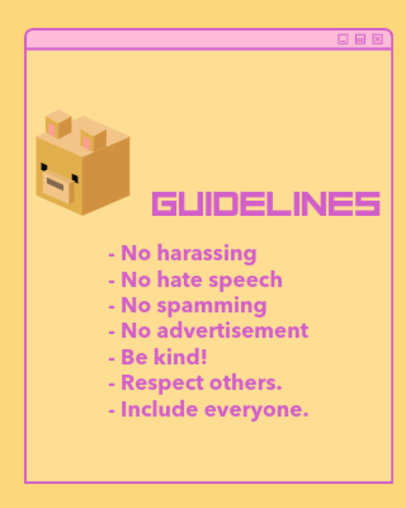 Placeit - Twitch Rules Panel Creator With a Minecraft-Inspired Cat Clipart