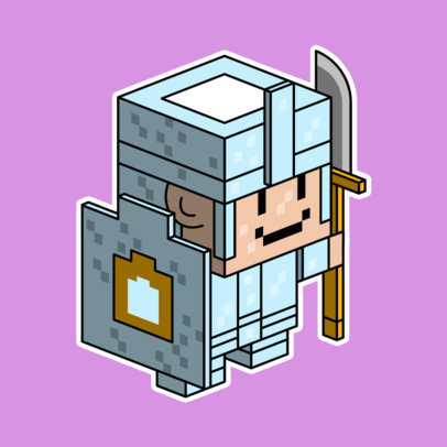 Placeit - Twitch Badge Template Featuring a Minecraft-Inspired Soldier ...