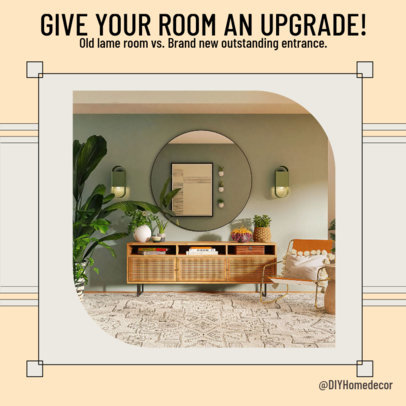 Placeit - Instagram Post Generator Featuring a DIY Home Decor Tip
