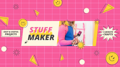Placeit - YouTube Banner Template Featuring a Background Grid with ...