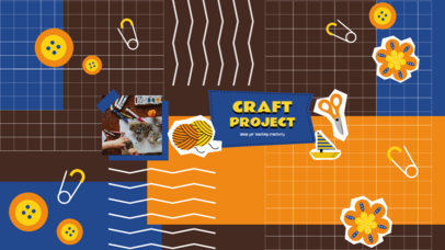 Placeit - Retro-Themed YouTube Banner Design Template for Crafty Tutorials