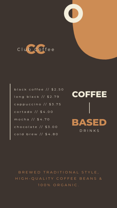 Placeit - Gourmet Coffee Menu Design Template for Instagram Stories