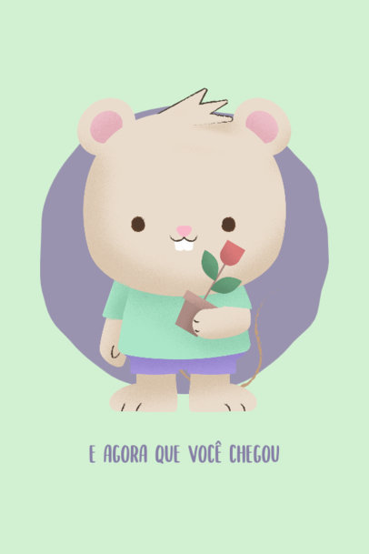 Placeit - Sweet Poster Template of a Cute Illustrated Raccoon Holding ...