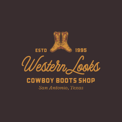 Placeit - Online Logo Template for a Handmade Cowboy Boots Store