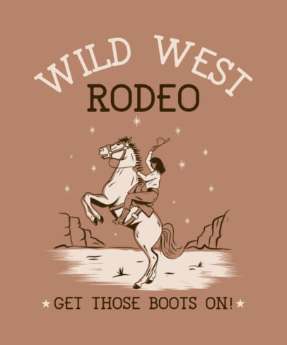 Placeit - Western T-Shirt Design Creator Featuring an Illustrated Man ...