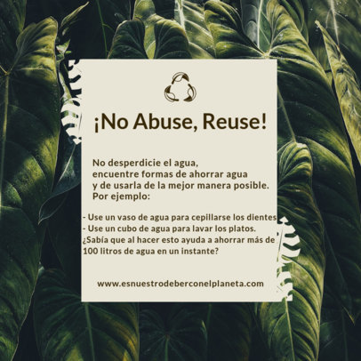 Placeit - Instagram Post Creator Featuring Ways to Save Water