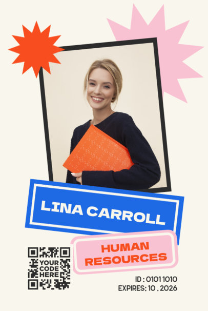 Placeit - Back ID Card Template Featuring Simple Graphics and a Text ...