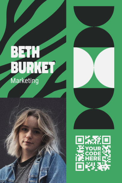 Placeit - Front Staff ID Card Generator for a Designer Featuring a QR Code