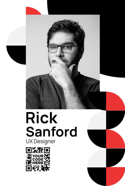 Placeit - Front Staff ID Card Generator for a Designer Featuring a QR Code