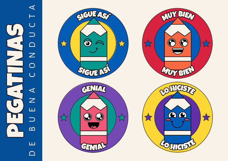 Placeit - Sticker Template with Good Conduct Quotes and Cute Pencil ...