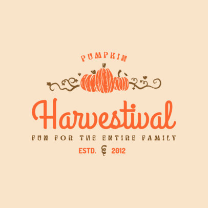 Placeit - Logo Template Featuring a Pumpkin Harvest Farm Theme