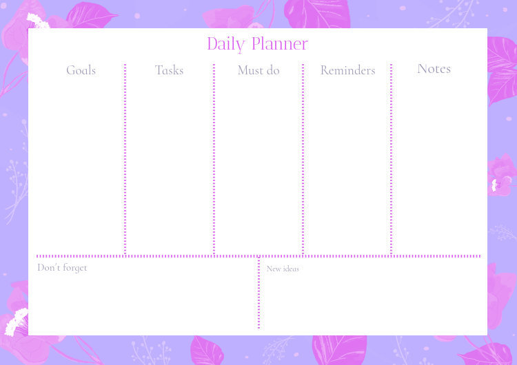 Placeit - Daily Planner Generator Featuring a Colorful Layout and Leaf ...