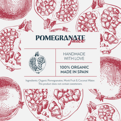 Placeit - Back Label Creator for an Organic Pomegranate Juice