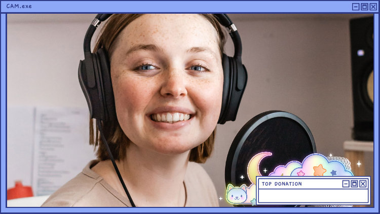 Placeit - Cute Webcam Overlay Generator Featuring a Retro Aesthetic and ...