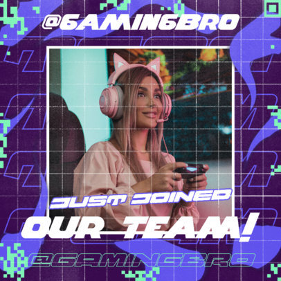 Placeit - Instagram Post Maker Featuring a New Member Gaming Announcement