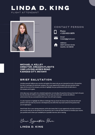 Placeit - Professional LinkedIn Cover Letter Template for a Software ...