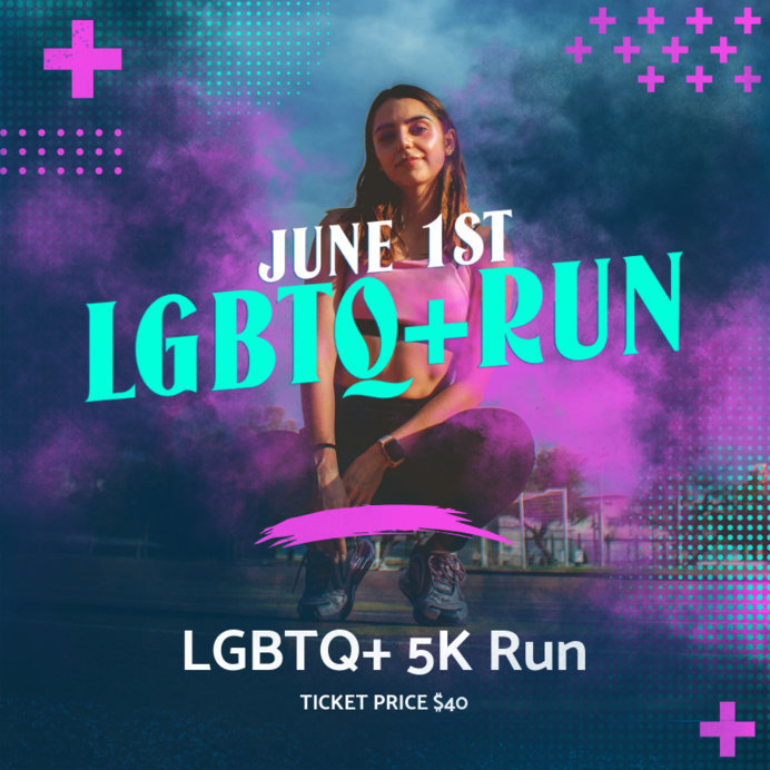 Placeit - LGBTQ-Themed Instagram Post Template for a Running Marathon Event