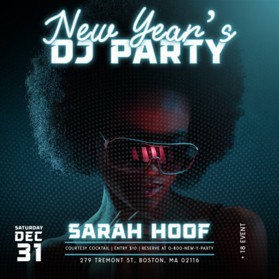 Placeit - Instagram Post Creator for an NYE Celebration with a Guest DJ