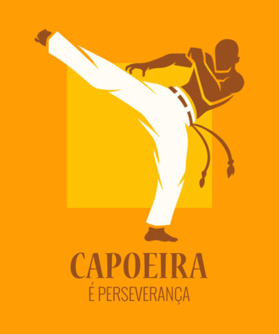 Placeit - T-Shirt Design Creator Featuring a Capoeira Fighter Illustration