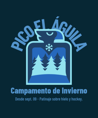 Placeit - T-Shirt Design Template for a Winter Camp Featuring an Eagle ...