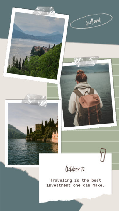Placeit - Travel-Themed Instagram Story Template With a Collage Aesthetic